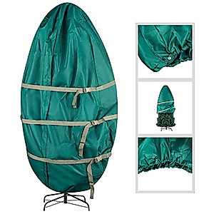 Tiny Tim Totes 83-DT5582 Premium Upright Christmas Tree Canvas Storage Cover Bag | 7.5 FT | Green, Foot