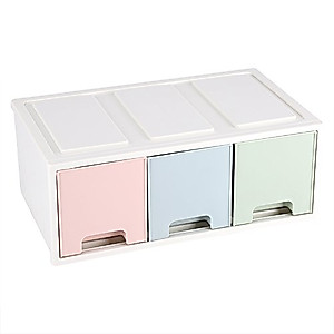 Stacking Storage Drawer, Plastic Storage Box Multi Grids Multifunctional Storage Container for Office Living Room Kitchen Bathroom(Triple-High)