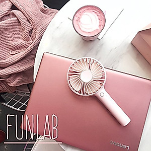 YIHUNION Mini Handheld Fan Portable, Hand held Personal Fan Rechargeable Battery Operated Powered Cooling Desktop Electric USB Fan with Fan Stand, 2500mAh Battery 4 Modes for Home Travel Outdoor（Pink）