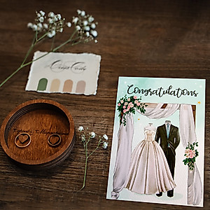 ceiba tree Wedding Cards for the Bride and Groom Engagement Congratulations Notes Card 18Pcs with Envelopes