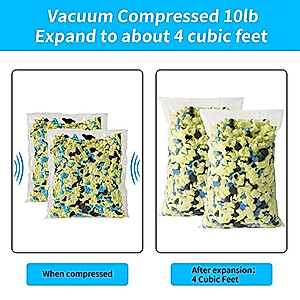 Jecqbor 10.01lbs Bean Bag Chair Filler Shredded Memory Foam, Premium Beanbag Stuffing High Density Memory Foam Refill for Pillow, Cushion, Dog Bed, Arts Crafts