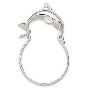 Sterling Silver Dolphin Charm Holder QQC565