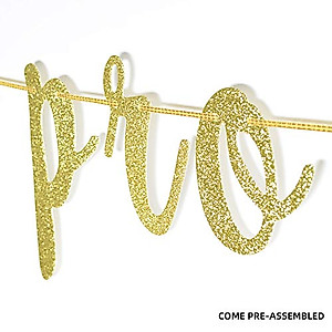 Prom Night Banner, Gold Glitter High School Prom Letter Banner, Prom Photo Prop, Prom, Graduation, Birthday Decoration (Gold)