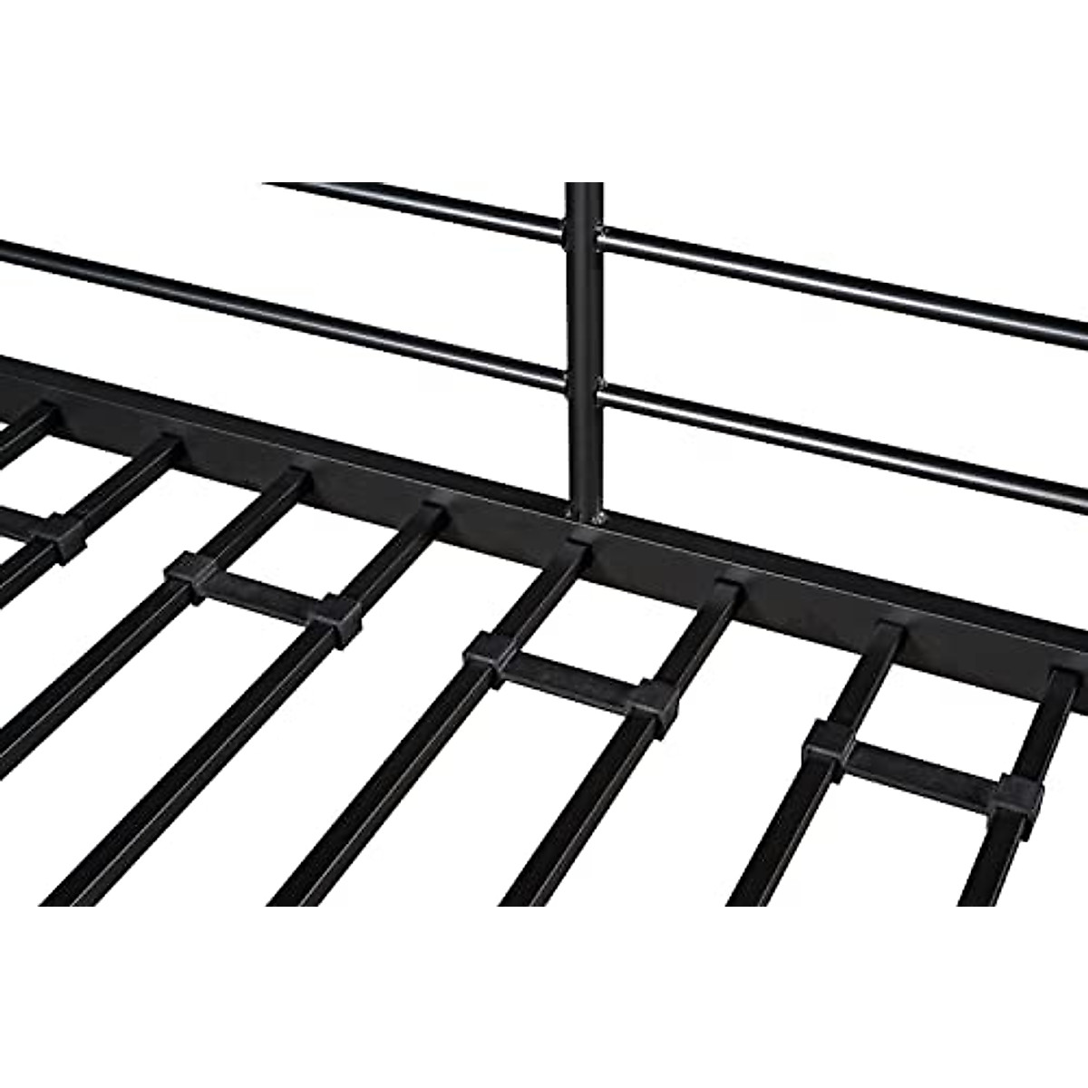 Metal Twin Loft Bed with Desk and Storage Shelves, Space-Saving Bed Frame with 2 Side Ladders and Safety Guard Rails for Kids Teens Adults, No Box Spring Needed