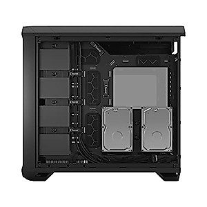 Fractal Design Torrent Black - Dark Tint Tempered Glass Side Panel - Open Grille for Maximum air Intake - Two 180mm PWM and Three 140mm Fans Included - Type C - ATX Airflow Mid Tower PC Gaming Case
