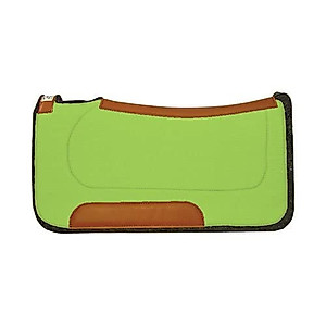 Diamond Wool Contoured Felt Ranch Western Saddle Pad for Horses 30x30-1/2" Thickness, Lime