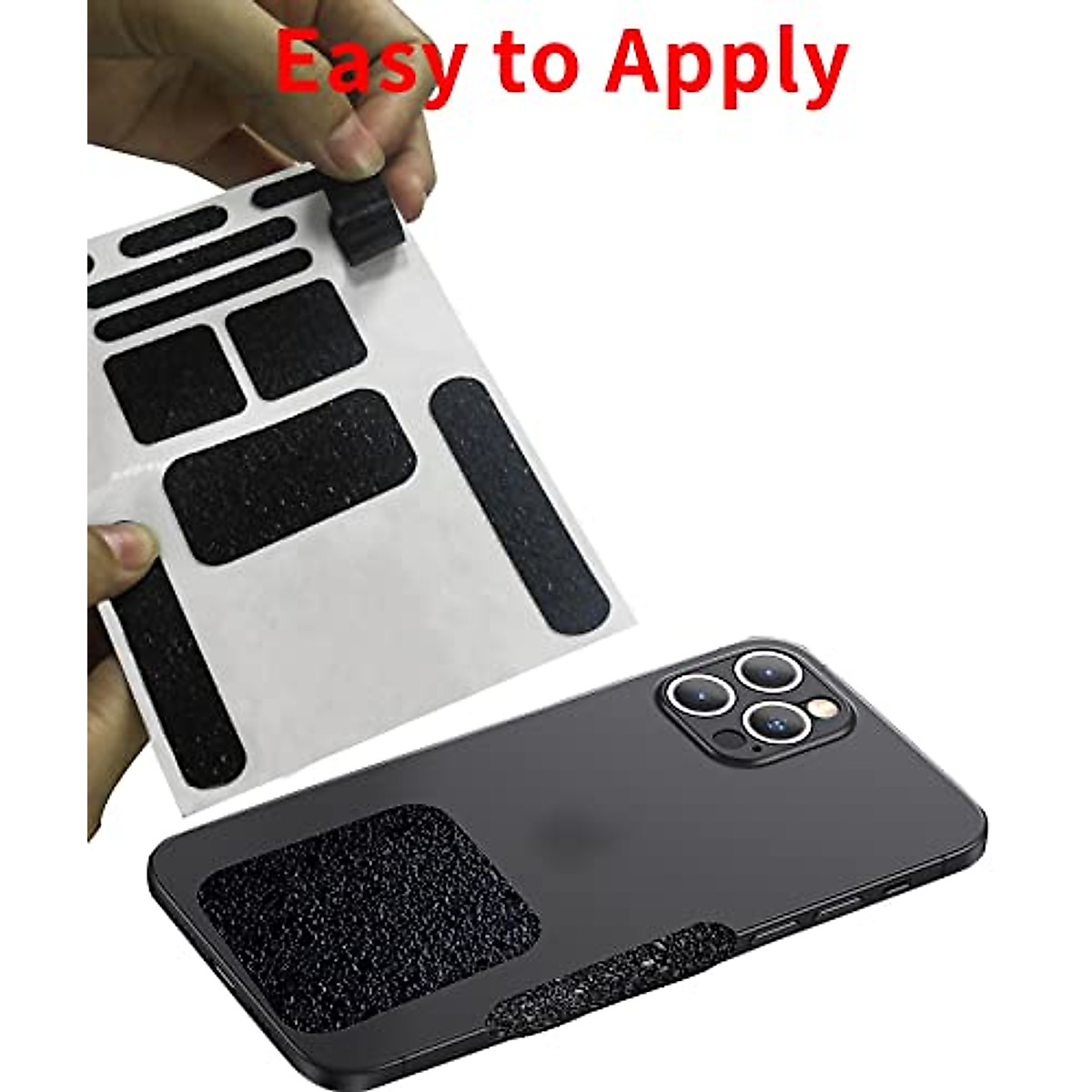 Birllaid Cell Phone Grip Stickers Mouse Grip Tape, 26 Pcs Gripper Tape Set,Multi-Purpose Black Rubberized Grip Tape for Phone Case & Gaming Controllers