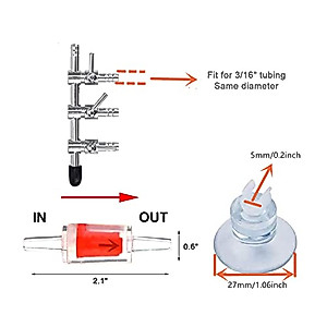 GDQLCNXB 2Pcs 3-Way Aquarium Air Flow Control Lever Valve Distributor Splitter Pump Accessories Set with 6Check Valves & 8 Suction Cups for Fish Tank