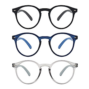 SANHOOPOLO Kids Blue Light Blocking Glasses 3 Pack Kids Computer Gaming Blue Blockers Glasses for Boys Girls Age 3-11 (Black + Dark blue + Light grey)