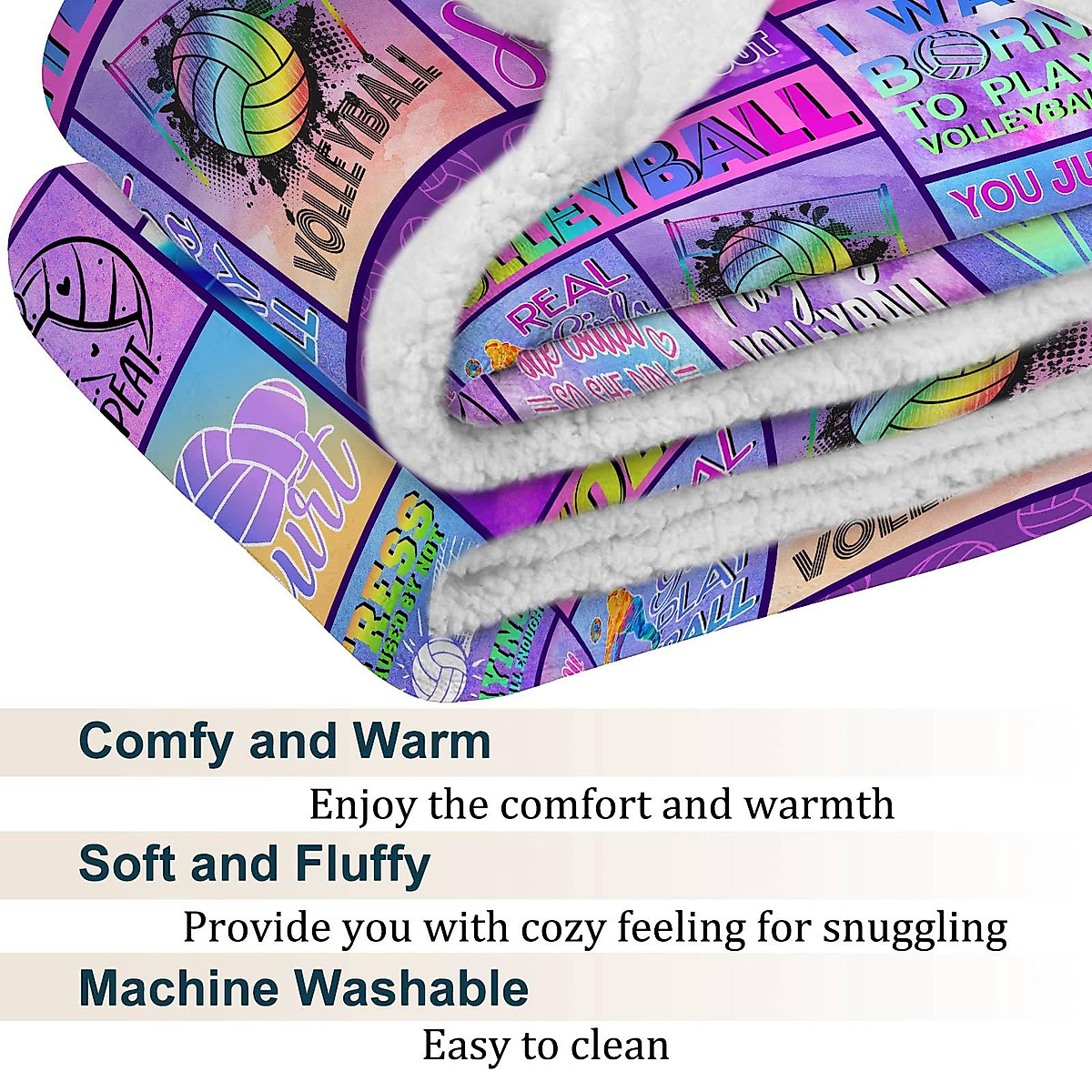 NTMANON Volleyball Blanket,Volleyball Gifts,Volleyball Gifts for Teen Girls Team,Gifts for Volleyball Lovers Blanket,Volleyball Blanket Gifts,Soft Warm Throws Blankets for Home Bedroom Sofa 50"x 60"