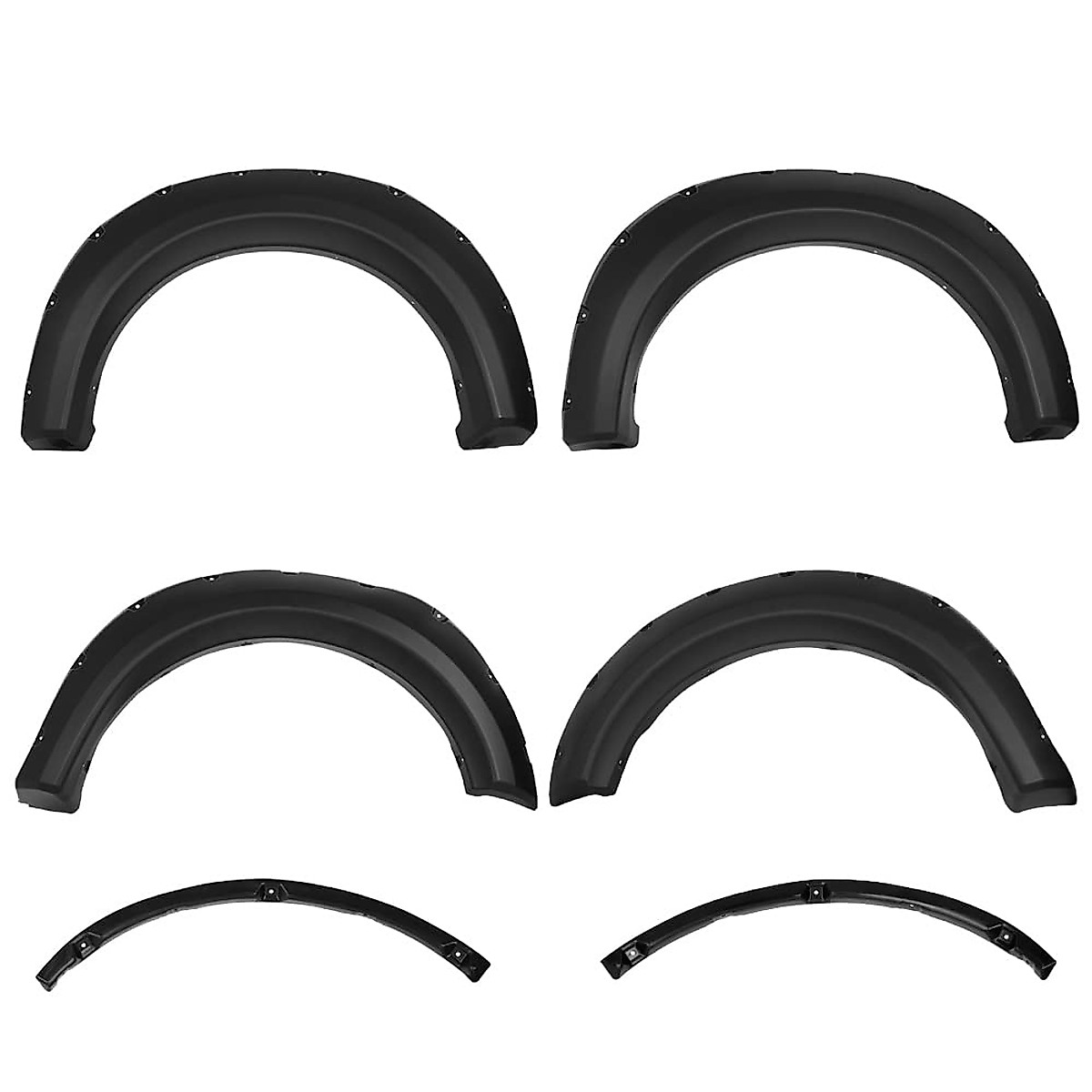 PIT66 Fender Flares, Compatible with 2009-2014 Ford F150 Styleside(NOT For Platinum and Raptor models), Wheel Flares Set Paintable Riveted Smooth Matte Black Pocket Style, 4 Pcs