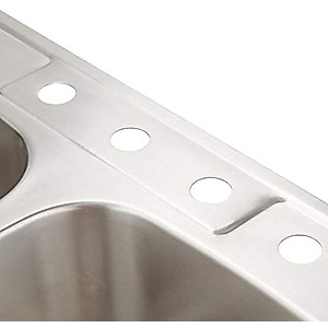 MSDP5050P 33" x 22" Stainless Steel Drop In Double Bowl Kitchen Sink with Drain Assembly