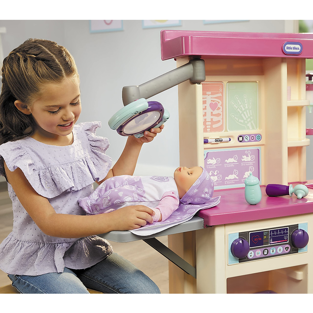 Little Tikes My First Baby Care Center Pretend Play Set for Doctor Nurse Parent Role Play with 15 Accessories for Kids, Boys, Girls Ages 3+ Years