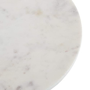 Kate and Laurel Tira Modern Marble Side Table, 14 x 14 x 24, Gold, Small Pedestal Table for Decorative Display