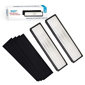HQRP Filter Kit compatible with InvisiClean IC-7028 4 in 1 Full Size Tower model, 2pcs Cartridge Filters & 4-Pack Carbon Activated Pre-Filters