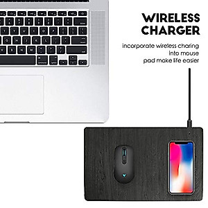 Fast Wireless Charger Mouse Pad Qi Certified Case-Friendly 10W Fast Wireless Charging Mouse Mat Compatible for iPhone 12,12Pro,11,11 Pro,XR,X,8,8 Plus,Samsung Galaxy S10/S9/S8,Note (7.5W/10) (Grey)