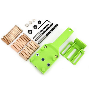 41Pcs Woodworking Dowel Jig, Self Centering Doweling Jig Kit 6/8/10mm Drill Guide Metal Sleeve Wood Drilling Doweling Hole Saw Tools Handheld Jigs
