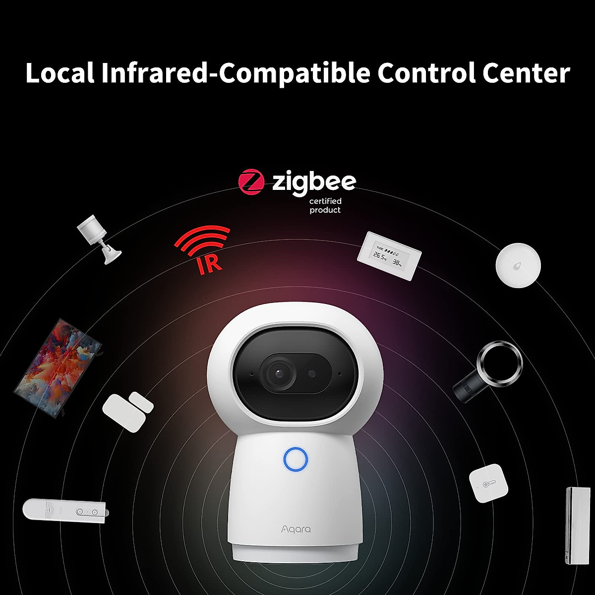 Aqara 2K Security Indoor Camera Hub G3, AI Facial and Gesture Recognition, Infrared Remote Control, 360° Viewing Angle via Pan and Tilt, Works with HomeKit Secure Video, Alexa, Google Assistant, IFTTT