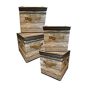 KaleaBoutique KB Cube Collapsible Multi-Use Storage Bins with Lids, Foldup Cloth and Home Décor Storage Caddy Box, Closet Organizers Storage, Bedroom, Laundry Room Bins, Office Home Storage Bins