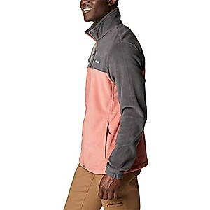 Columbia Men's Steens Mountain Full Zip 2.0, Shark/Dark Coral, Large