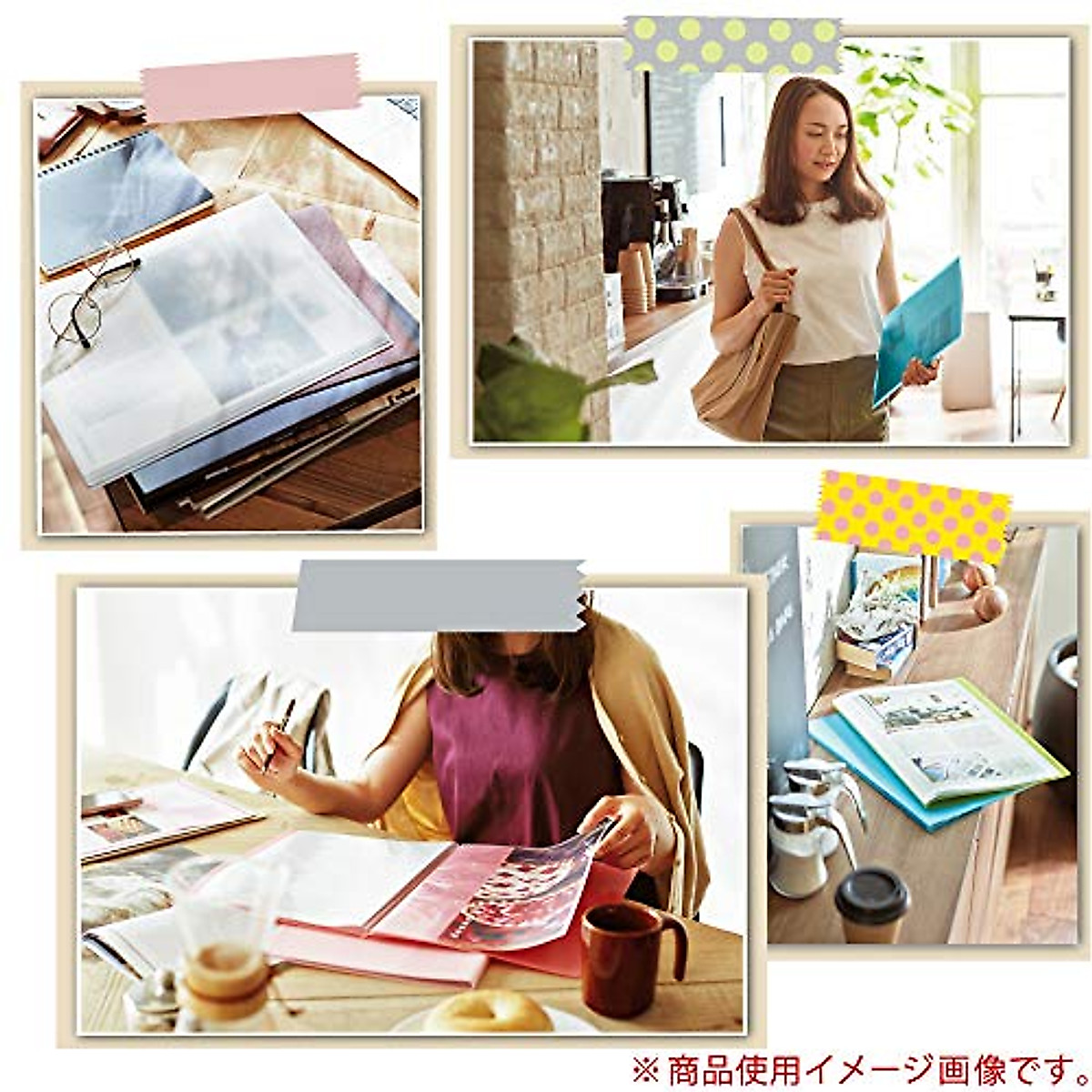 Kokuyo Glassele File, Clear Book, Display Book, Presentation Binder with Plastic Sleeves 20-Pocket Bound, Sheet Protector, A4, 5-Pack Cool Colors, Japan Import (99KRA-GL20X5-2)