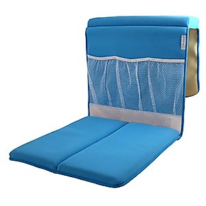 Life Upgrade Bath Kneeler in Blue - Padded Knee and Elbow Baby Bath Tub Cushion Mat with Pockets