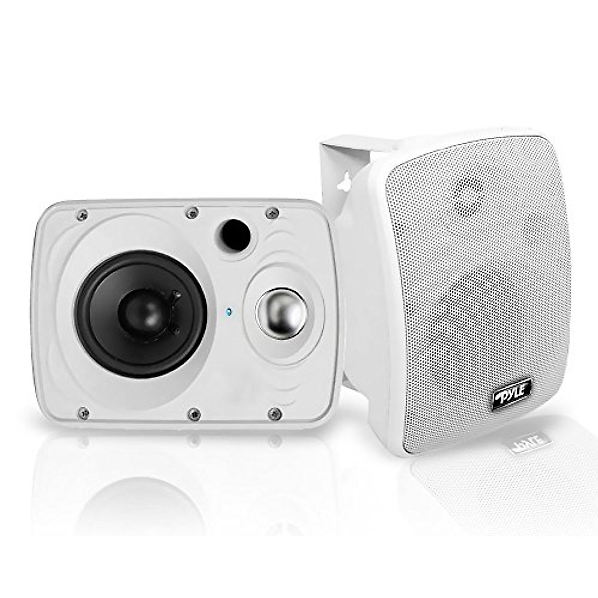 Outdoor Waterproof Wireless Bluetooth Speaker - 6.5 in 800 Watt Pair 2-way Weatherproof Wall/Ceiling Mounted Dual Speakers w/Heavy Duty Grill,Universal Mount,Patio,Indoor Use-Pyle PDWR64BTW,White