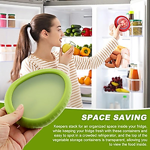 JIANWEI Avocado Storage Container-4pcs Fruit and Vegetable Storage Containers, Reusable Refrigerator Lemon Keeper Onion Storage Containers With Lid Easy To Clean For Apples, Tomato(4)