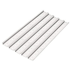MECCANIXITY DIN Rail Slotted Aluminum Mounting Guide 300mm Long 35mm Wide 7.5mm High Silver Tone Pack of 5