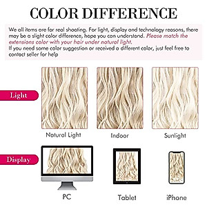 REECHO Invisible Wire Hair Extensions with Transparent Headband Adjustable Size Removable Secure Clips in Curly Wavy Secret Hairpiece for Women 20 Inch - Dark Chocolate Brown with Golden blonde mixed