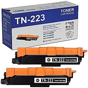 FOJY Feromyink Compatible 2-Pack TN223 TN-223 Toner Cartridge Replacement for Brother MFC-L3770CDW L3750CDW HL-3270CDW 3230CDN 3290CDW DCP-L3550CDW Printer (Black), ‎14 x 12 x 12 inches