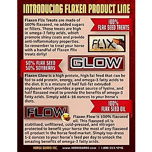 Flix 9 lb, 100% Flaxseed Healthy Treats for Horses, High in Omega-3