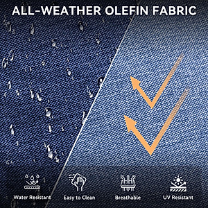 PLANNTONNEO Patio Furniture Set Outdoor Rattan Wicker Swivel Rocking Chairs 4 Piece Conversation Set with Soft Cushion and Ottoman for Balcony Garden Deck Backyard Porch, Blue