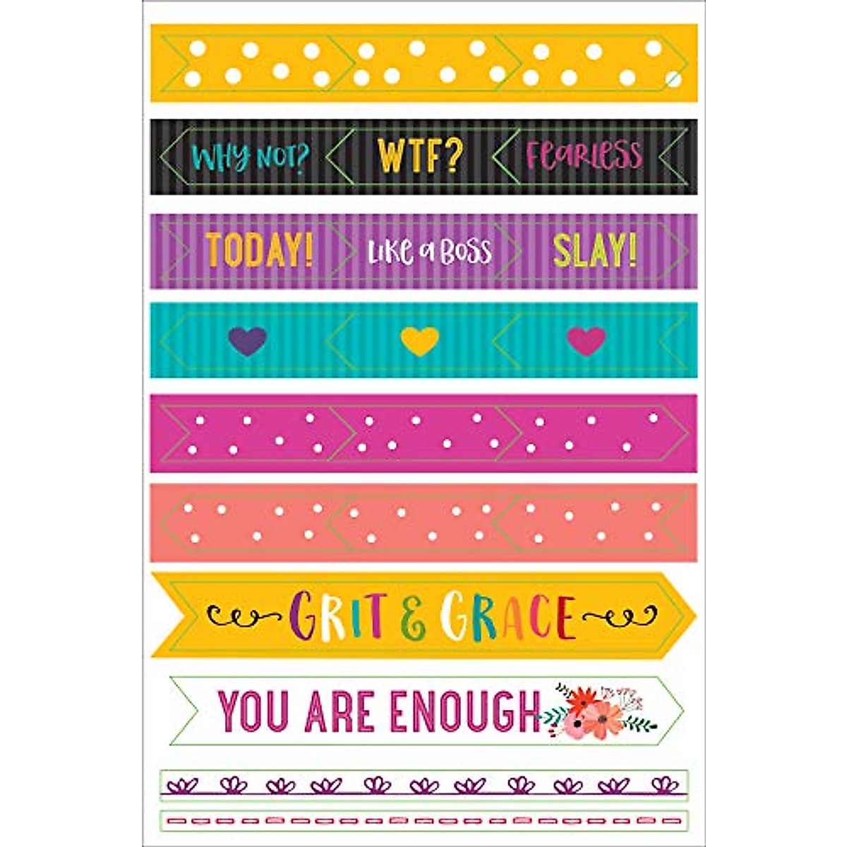 Essentials Planner Stickers -- Wake Up Kick Ass Repeat (Set of 150 Stickers)