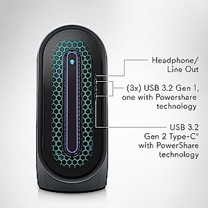 Alienware Aurora R15 Gaming Desktop - Intel Core i7-13700F, 16GB DDR5 RAM, 512GB SSD+1TB HDD, NVIDIA RTX 4070 Ti, Liquid Cooling, Windows 11 Home, 1-Year Premium Support - Dark Side of The Moon