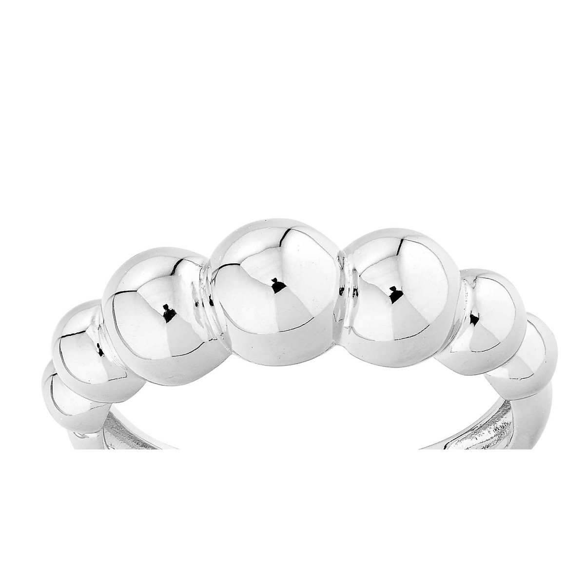 Miabella Italian 925 Sterling Silver Bead Ball Stackable Ring for Women, in Silver or 18K Gold Plated (Sterling Silver, Size 7)