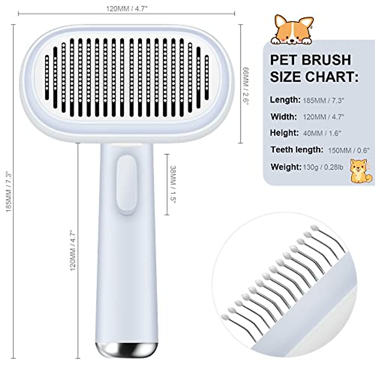 Upgrade Cat Brush for Shedding, Cat Brush for Long or Short Haired Cats,Cat Brushes for Indoor Cats, Cat Grooming Brush Cat Comb for Kitten Rabbit Massage Removes Loose Fur