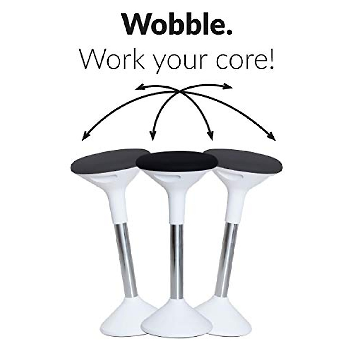 SUN-FLEX Ergonomic Height Adjustable Balance Foot Stool at Work Wobble Chair for Home Office Sit Stand Desk Stool with Natural and Active Posture (White)