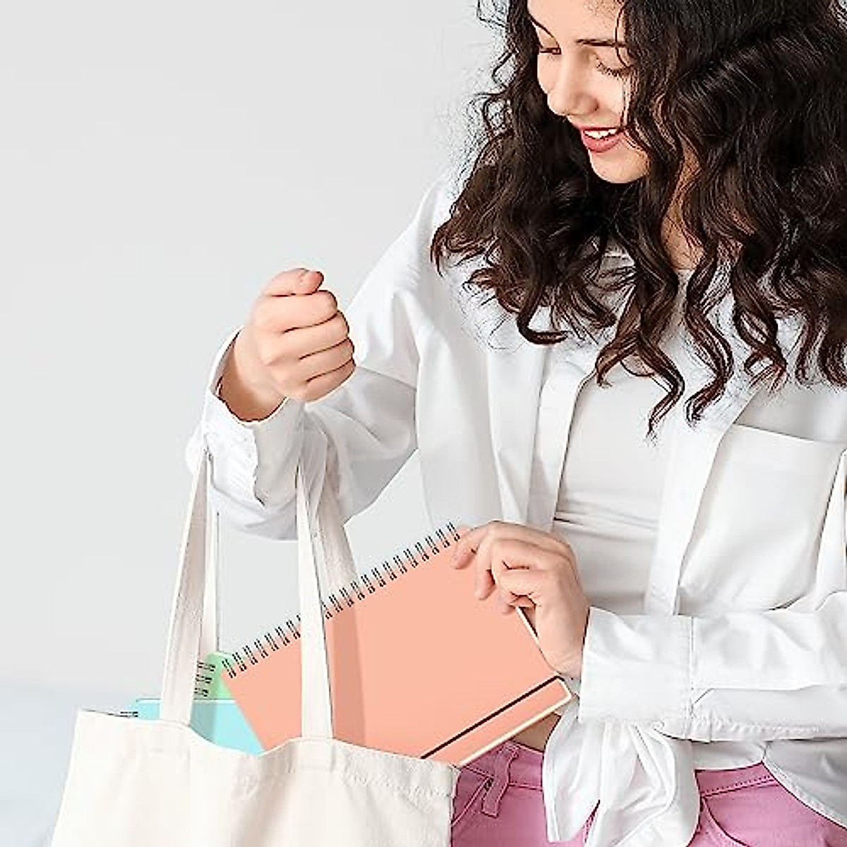 WORPICE Dotted Spiral Notebook - 3 Pack Bullet Dotted Journal A5, 5.7" x 8.3" Dotted Grid Journal, 70 Sheets/140 Pages Per Dotted Notebook, 120gsm Thick Dotted Paper, Green, Blue, Pink