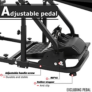 Minneer Immersion Racing Simulator Cockpit/with Red&Black Seat/Fit for Thrustmaster,FANTEC,logitech G25,G29,G92,G923 /Height Adjustable Gaming Steering Wheel Stand/Wheel&Pedals Not Included