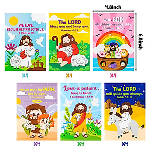 ANGOLIO 24Pcs Christian Religious Coloring Books Bulk for Kids DIY Art Drawing Book for Sunday School Prizes Back to School Classroom Rewards Church Activity Carnival Party Favors, 6 Styles