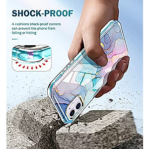 DT Series Case for iPhone 11 Case Built with Screen Protector, Lightweight and Stylish Full Body Shockproof Protective Rugged TPU Case for Apple iPhone 11 6.1inch（Marble）