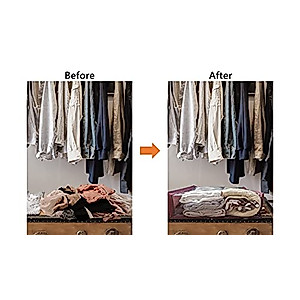 ANVI HOME Clear Vinyl Zippered Storage Bags with Handle 15x18x6 Inch Pack of 6 for Blanket, Linen, Sweater, Bed Sheet, Quilt, Clothes, Pillow, Comforter, Foldable