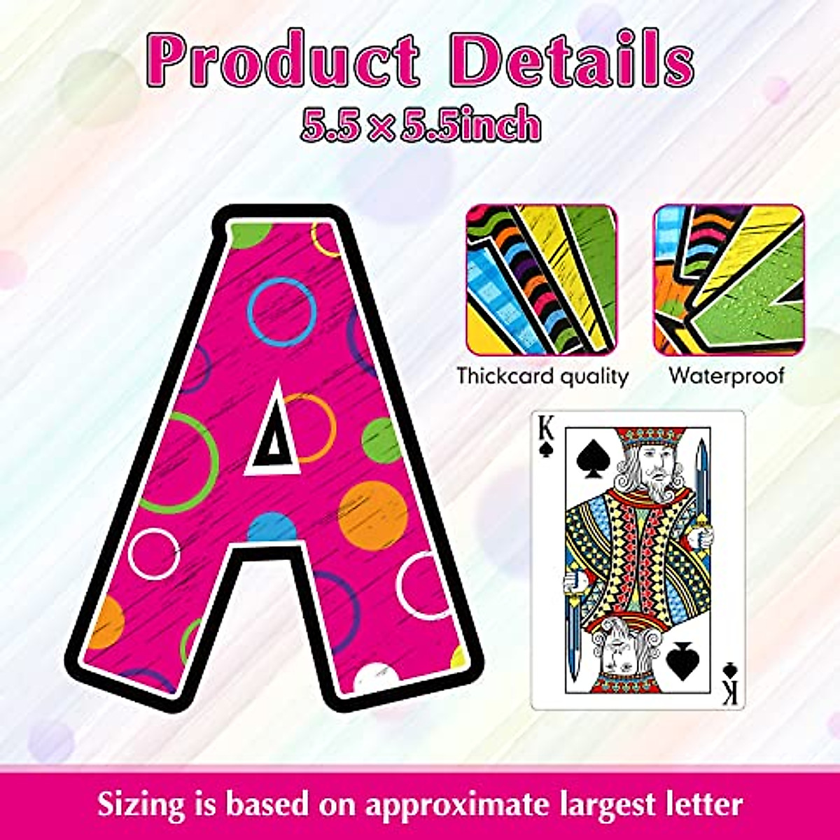 107 Pieces Bulletin Board Letters Chalkboard Letters Combo Alphabet Set Letters Number and Symbol Cutouts for Home Preschool Primary School Classroom Wall Decor, 5.51 x 5.51 Inches(Cartoon Style)