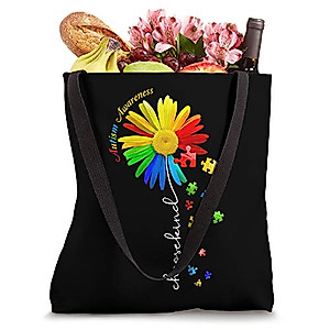 Choose Kind Autism Awareness Sunflower Mom Women Cute Tote Bag