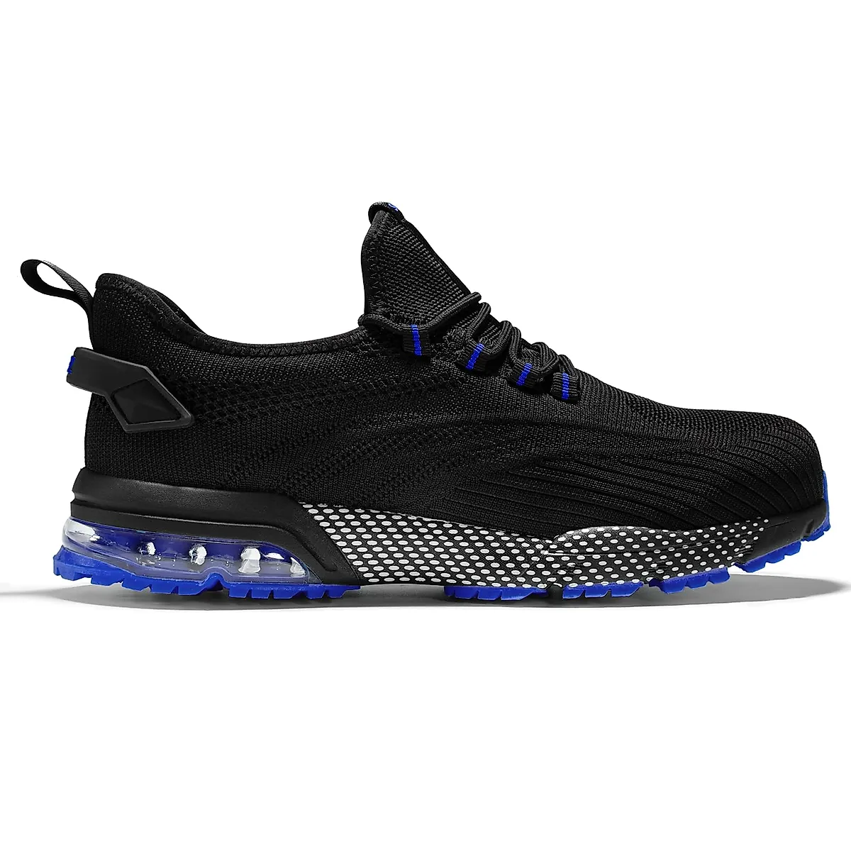 SPIEZ Composite Toe Safety Shoes, Unisex Air Cushion Lightweight Work Shoes Black/Blue Black/Green US5-12