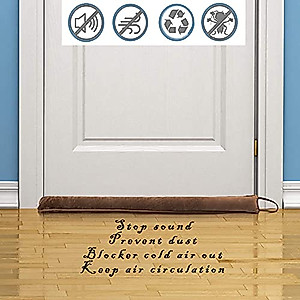 DreamQuil Under Door Snake Draft Stopper Noise Air Door Draft Blocker Heavy Bottom Draft Guard Reduce Light Wind Door Seal Sweep for Outside Patio Exterior or Interior Doors 36 inch (Brown)