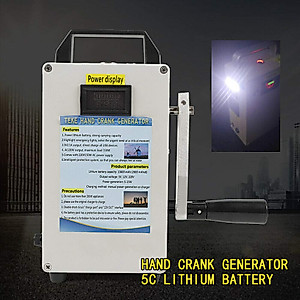 DENESTUS Portable Hand Manual Crank Emergency Power Generator USB Charger SOS Camping Household Power Supply Emergency Charger 110V