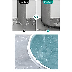 3.5" High Shower Water Splash Guard 59"Collapsible Shower Threshold Water Dam 3.5In Tall Shower Dam Water Stopper Shower Guards To Keep Water In Shower Lip Water Barrier For Shower Dry And Wet4.92Ft