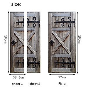 YIZUNNU 3D Door Stickers Decal Vinyl Mural Art Sticker Self Adhesive Contact Paper Peel and Stick Removable Wallpaper Wall Decal,30.3x78.7 Inch